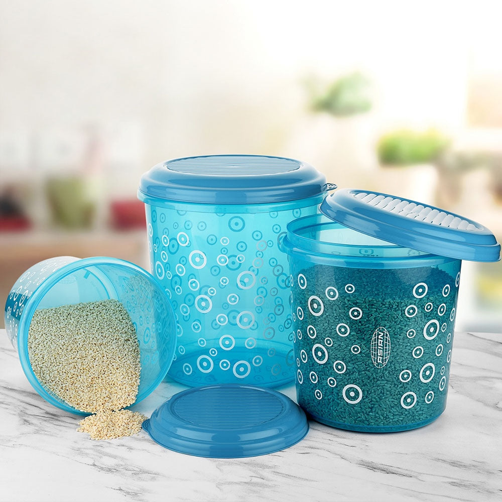 Shop Asian Super Stylo Pack Round Containers - Blue 3 Container at ...